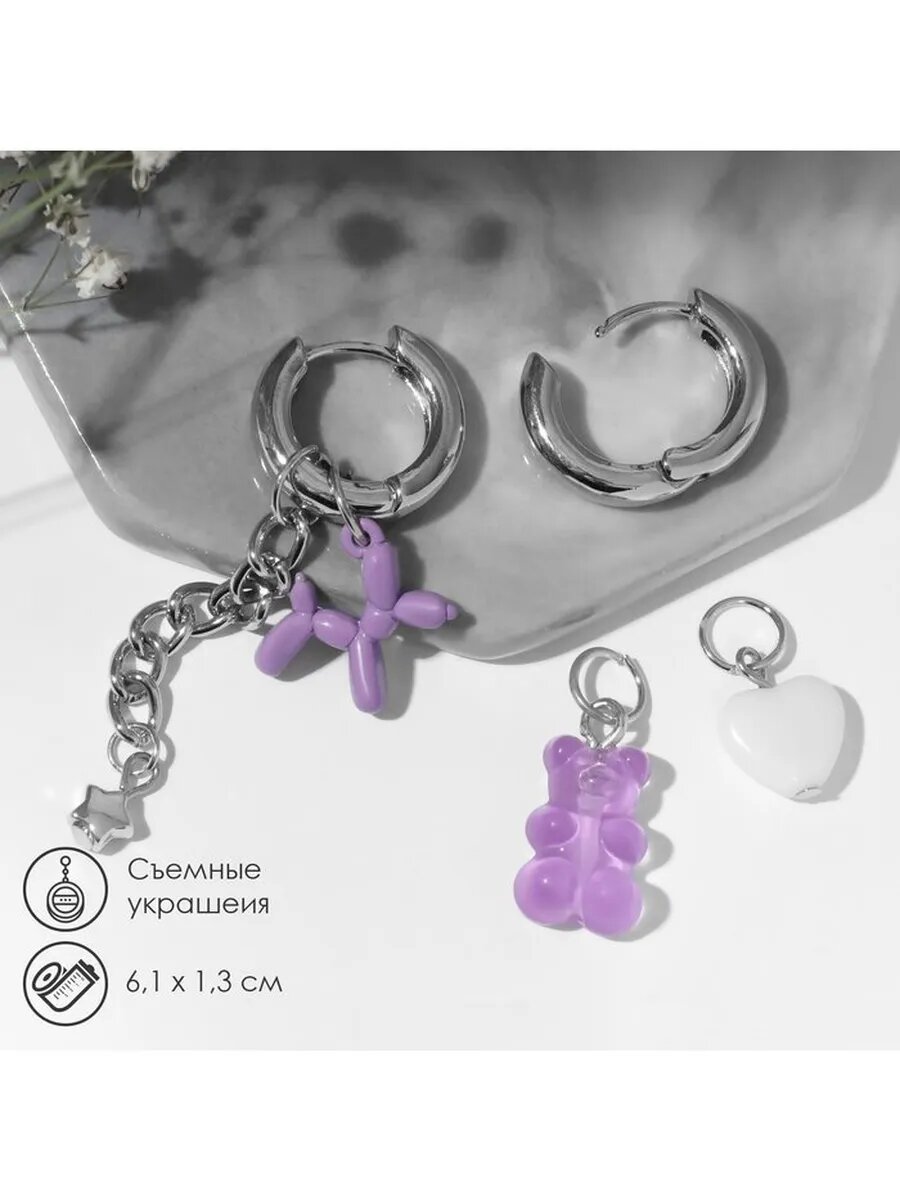 Серьги, пластик