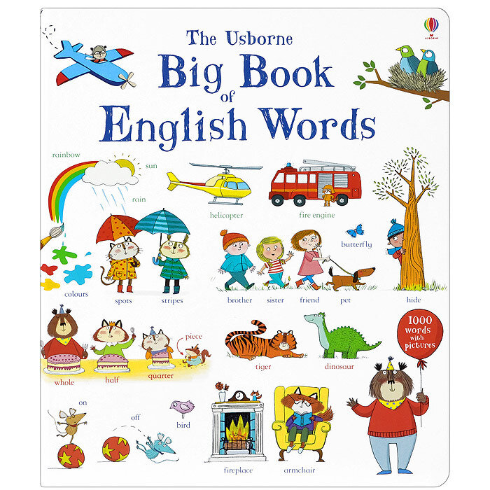 Большая книга английских слов для детей: 1000 тематических слов с яркими иллюстрациями