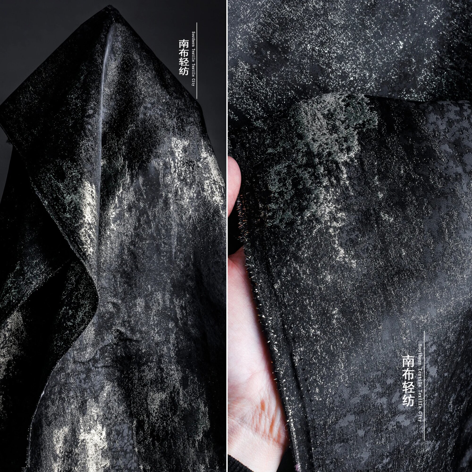 Черная жаккардовая ткань для пошива Qipao 50*150 см