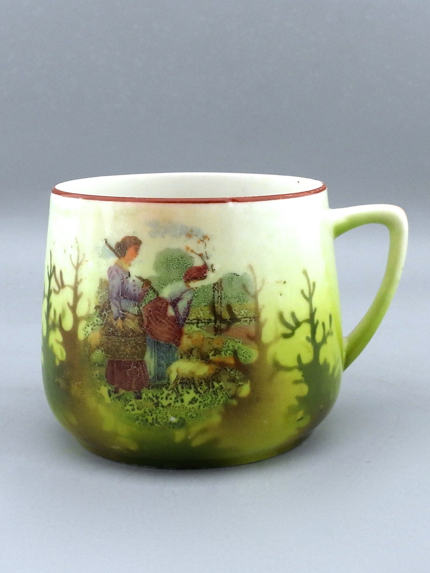 Чашка Пастораль Пастушки Дмитровский фарфоровый завод (Вербилки) 1930 г Для реставрации