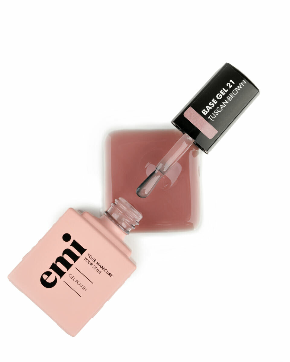 Цветная база для гель-лака emi, E.MiLac Base Gel Тосканский бежевый №21, 15 мл