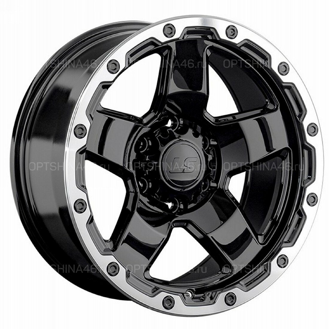 Колесный диск LS 1371 9,5x18 6x139,7 ET5 106,1 BKL литой для автомобиля