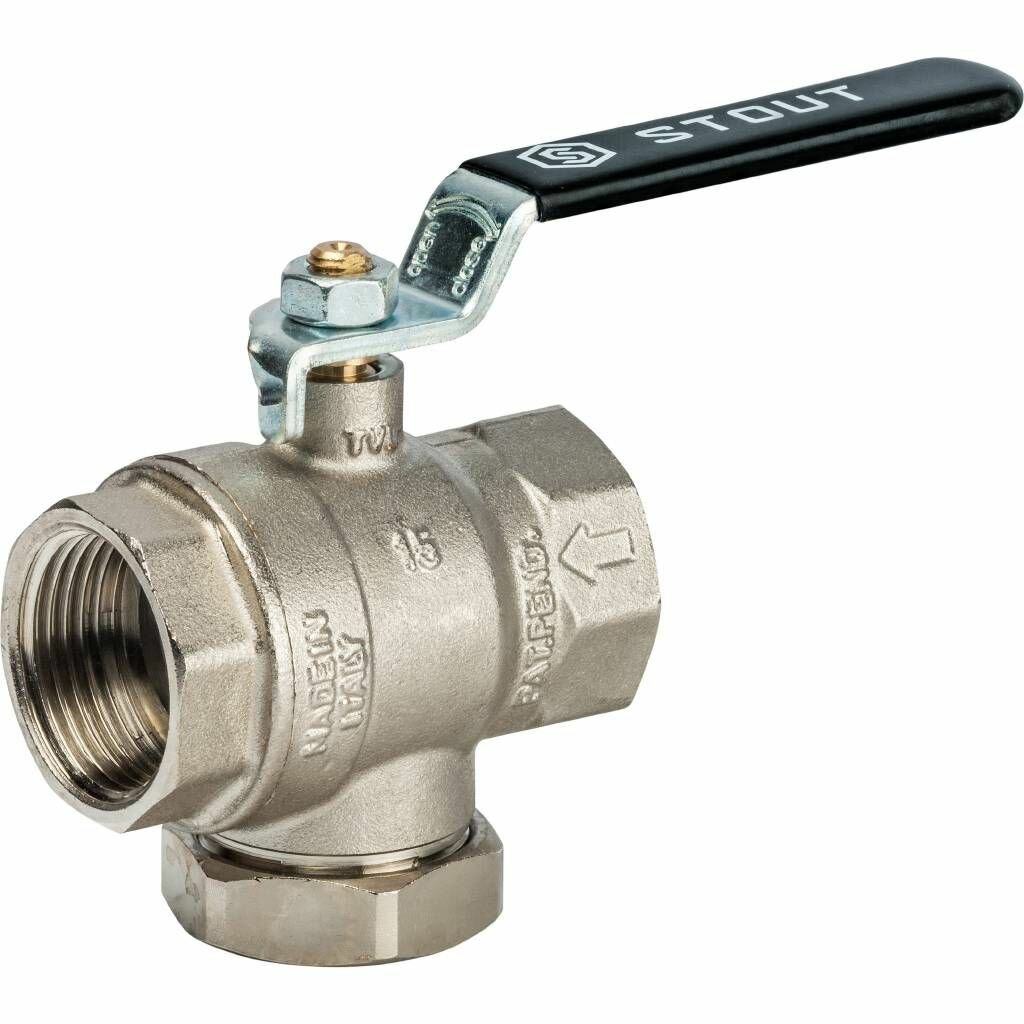 Кран шаровой STOUT с фильтром 1" (рычаг)