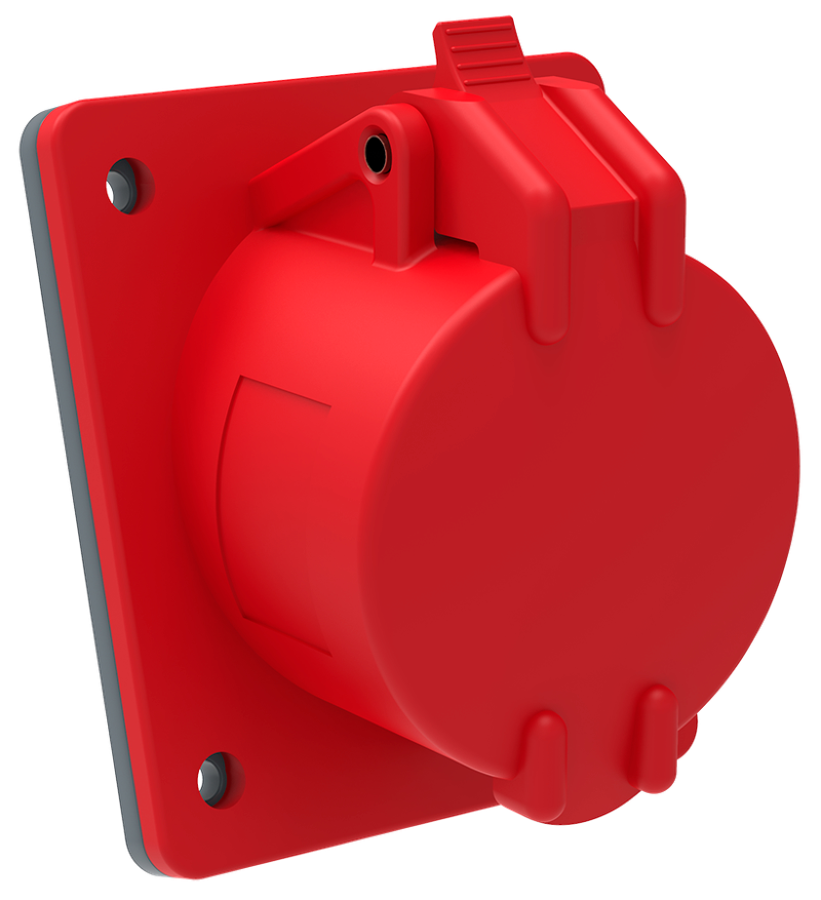 Розетка силовая IEK / ИЭК Magnum ССИ-415 встраиваемая в корпусе из самозатухающего пластика, красная, длиной 93мм, 16А-6ч/200/346-240/415В 3P+PE+N, IP44 / электрика