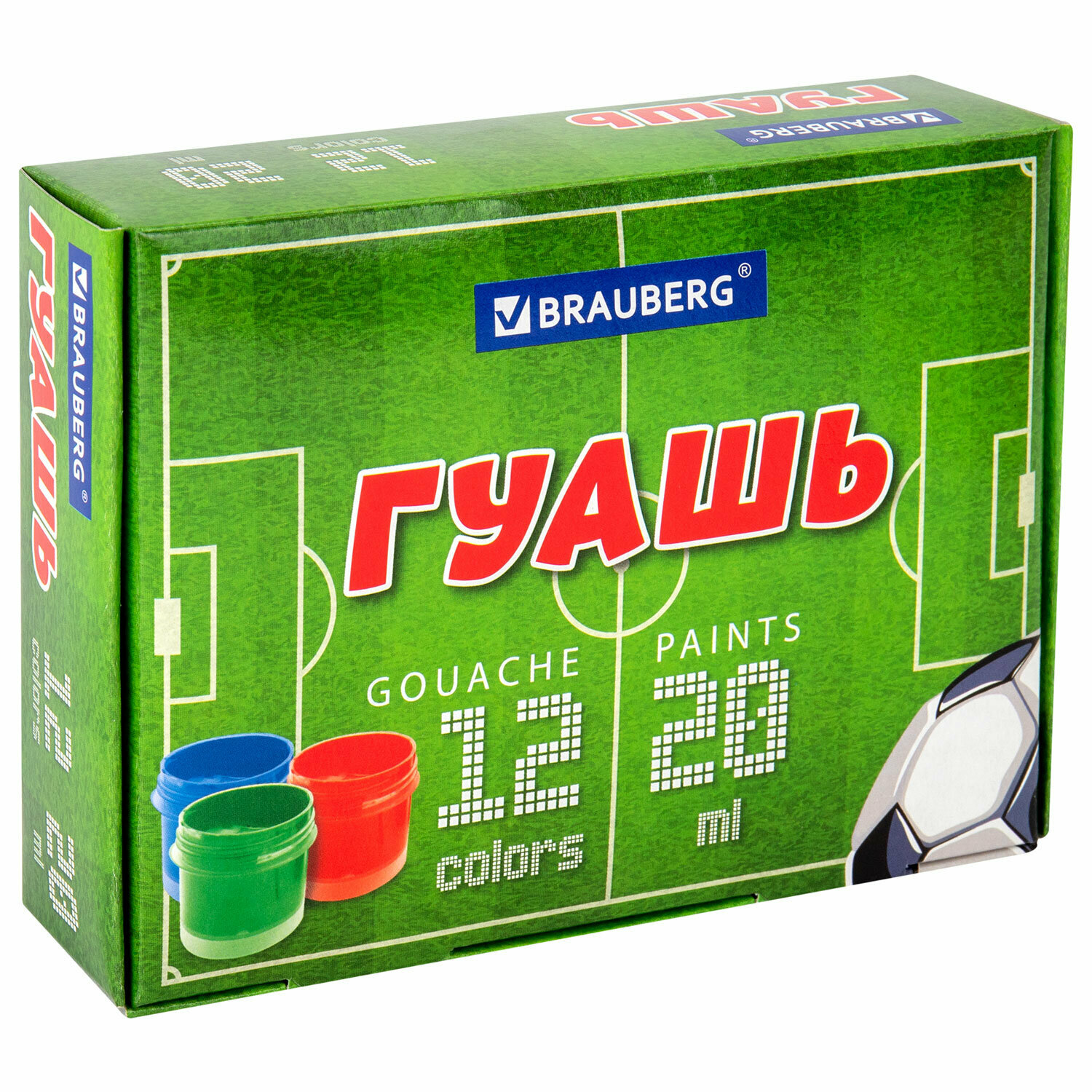 Brauberg Гуашь Футбол 12 цветов по 20 мл 192566
