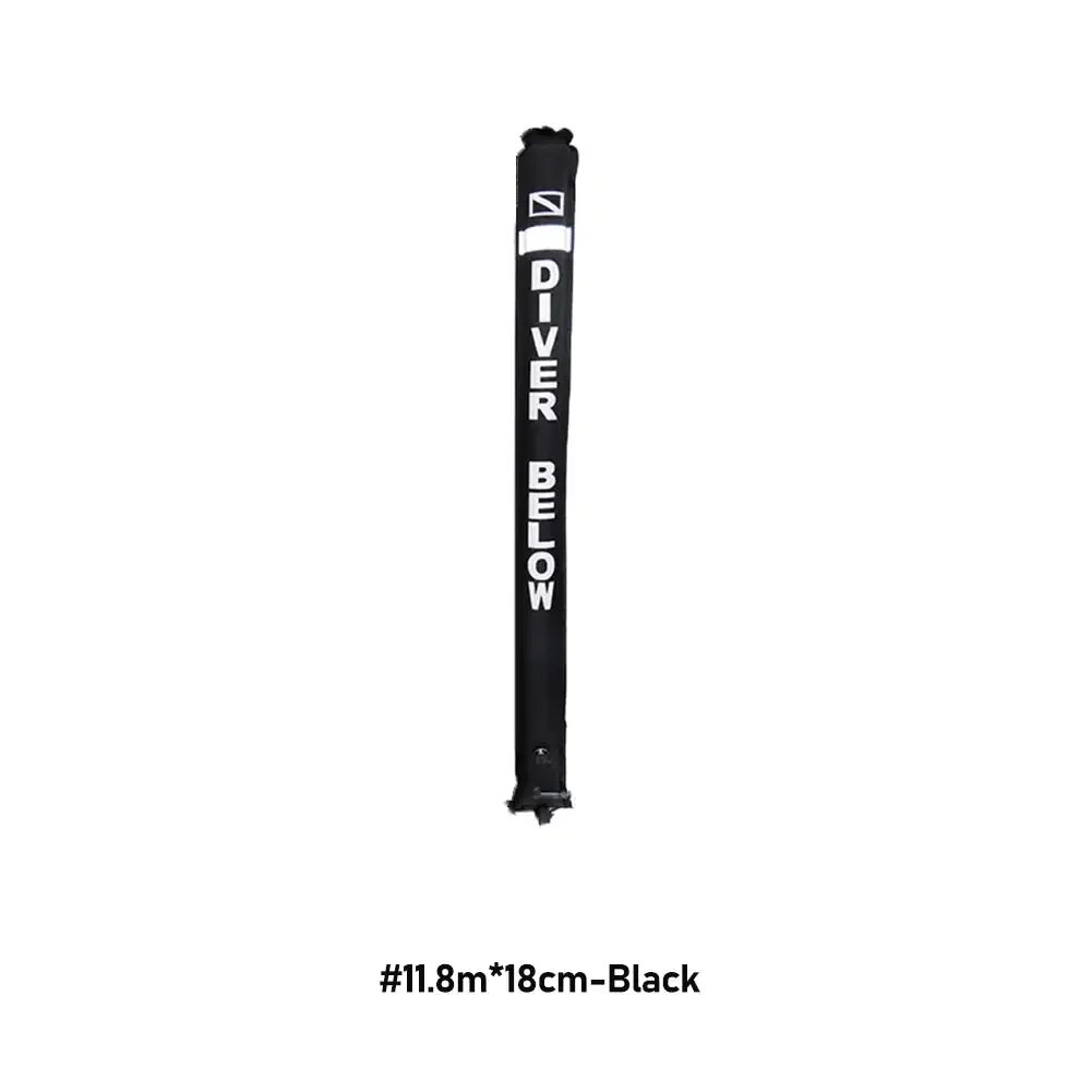 Профессиональный надувной буй для дайвинга 1.2/1.5/1.8 м Черный, 1.8m 18cm