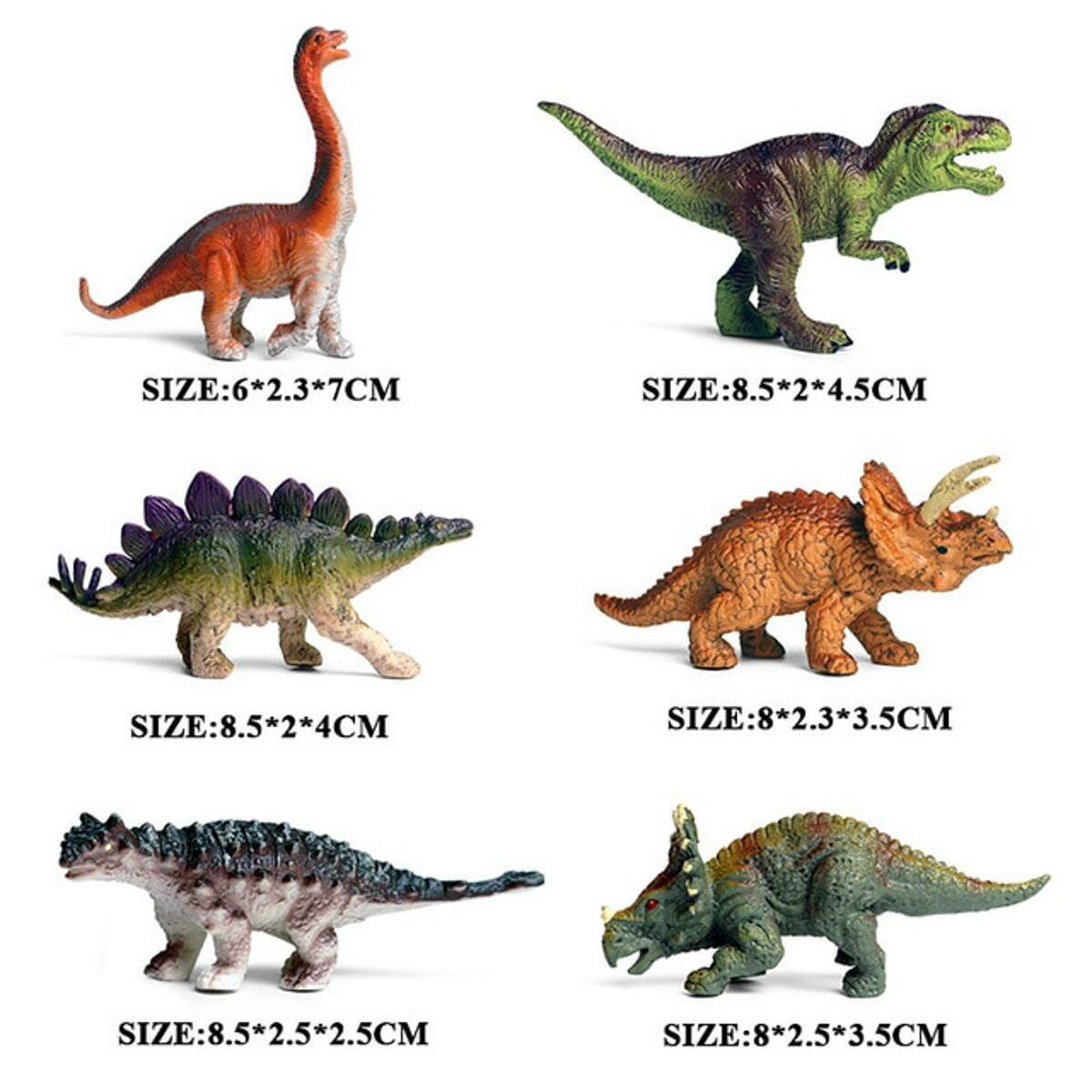 Oenux Mini Stegosaurus Saichania Solid Pvc Dinosaur World Animal Model Action Figures Collection Toy For Kids