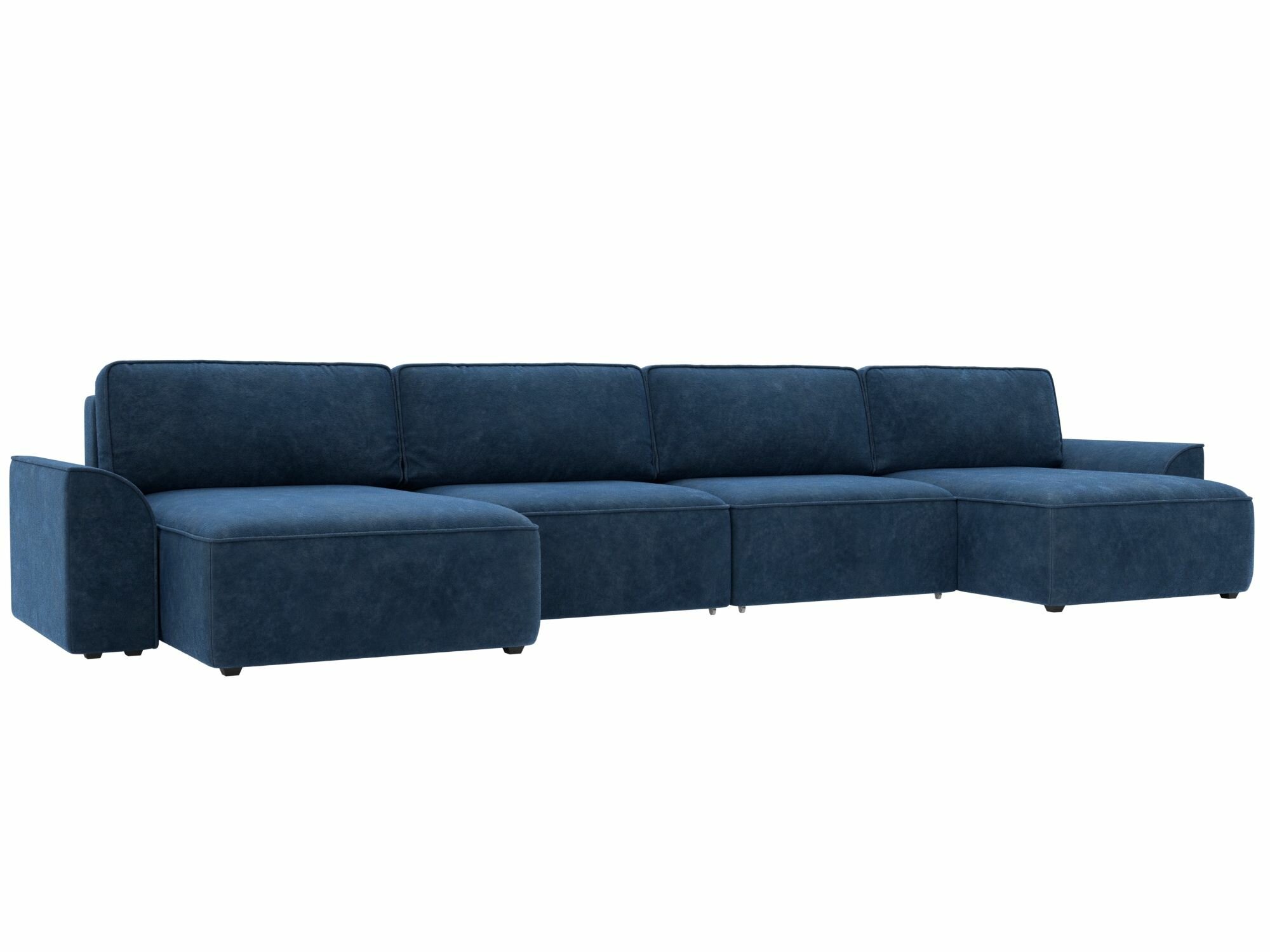 Диван п-образный Amber лонг, Еврокнижка, 442x160x90, синий