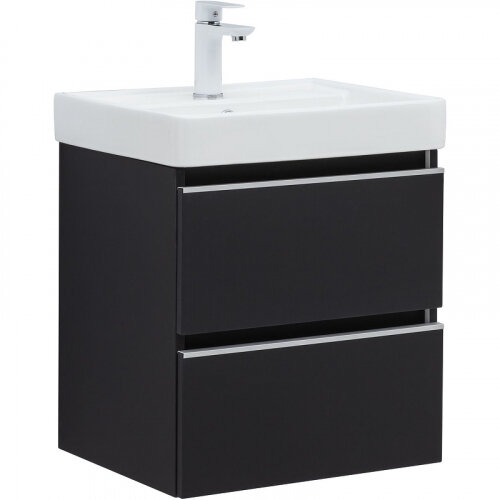 Тумба под раковину Aquanet Вега 50 2 ящ. цв. черный (329594)
