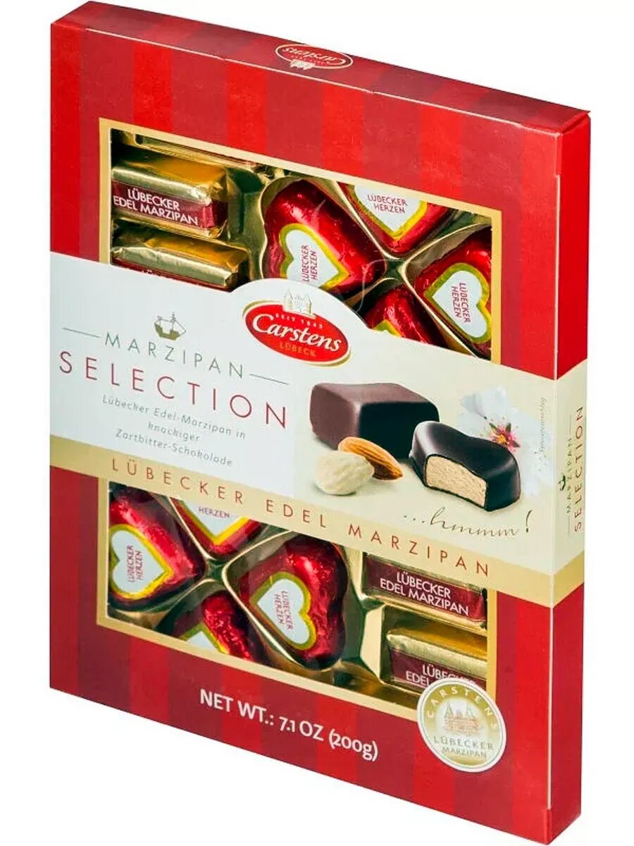 Carstens Любекский Марципан в темном шоколаде конфеты 200 г