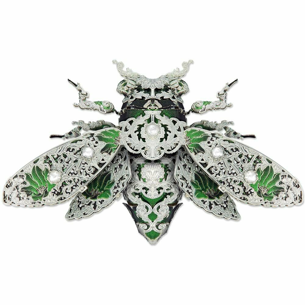 Металлический 3D конструктор Piececool Изумрудная тонкокрылая цикада, набор пазлов для взрослых, оригинальный подарок и стильный декор интерьера