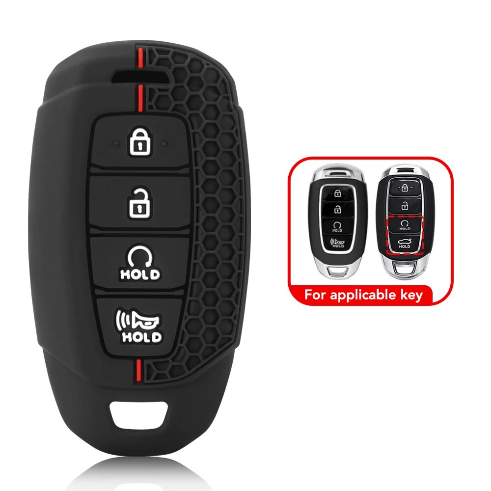 Силиконовый брелок для Hyundai Elantra Grandeur Accent Solaris Sonata Palisade Kona Creta I20 I30 IX35 IX25 Чехол для автомобильного ключа 4 Button Tepy B