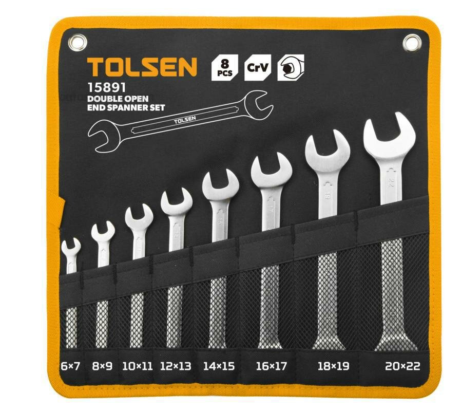 TOLSEN TT15891 TOLSEN TT15891 TOLSEN Набор рожковых ключей, 6-22 мм, 8 предметов
