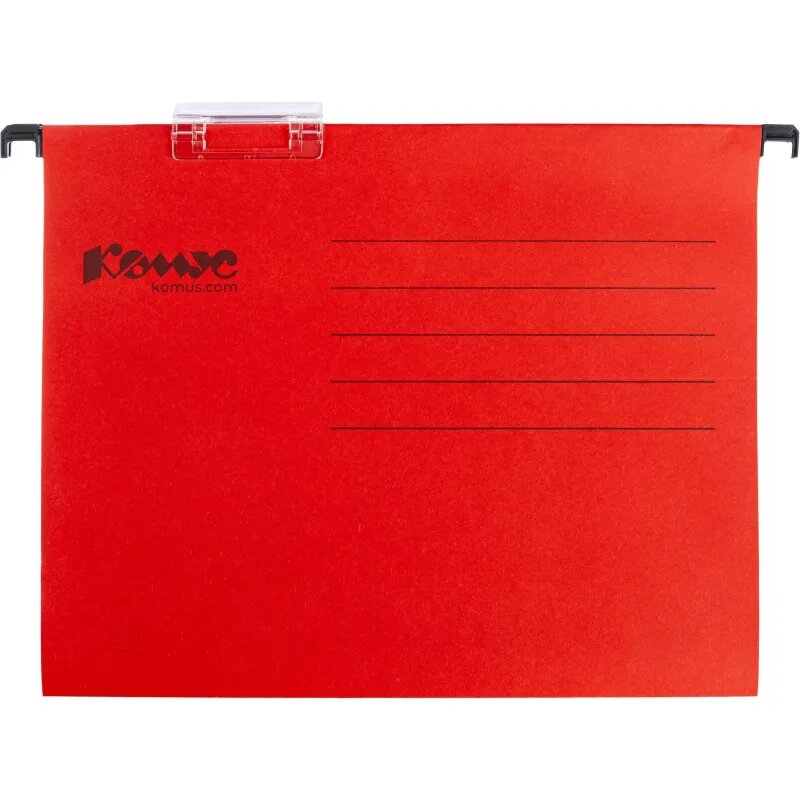 Папка подвесная регистратура Комус красная Foolscap, 25 шт 162437