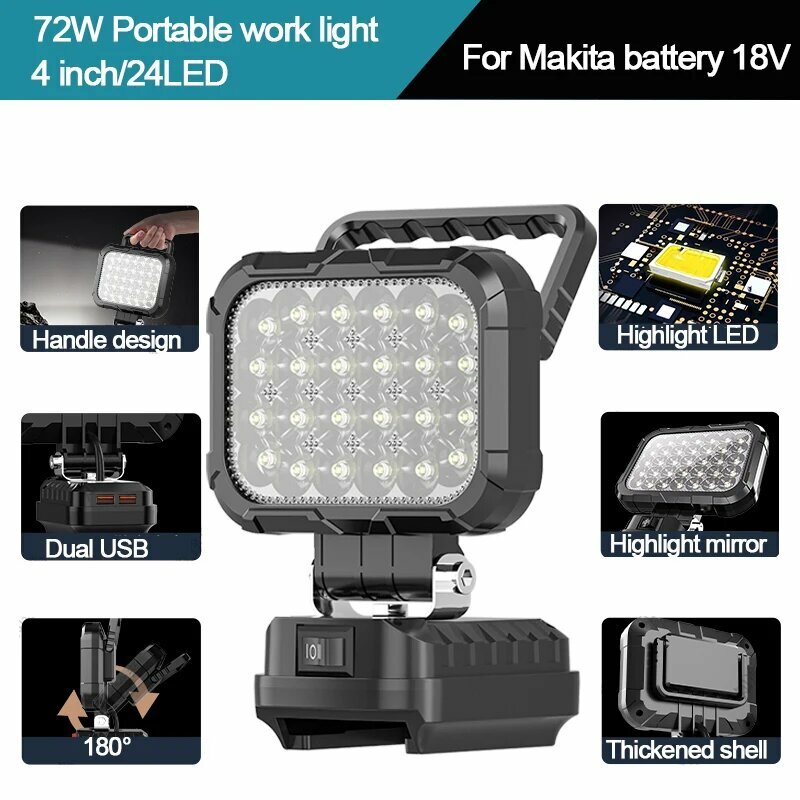 Беспроводной светодиодный фонарь Makita 4 дюйма