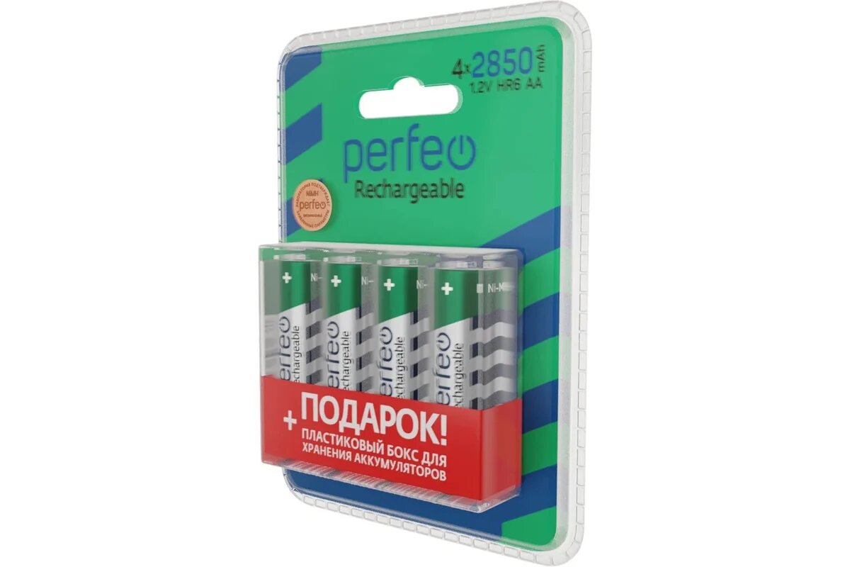 Perfeo AA аккумулятор 2850mAh 4BL+BOX Пластик 30017535 долговечный элемент питания