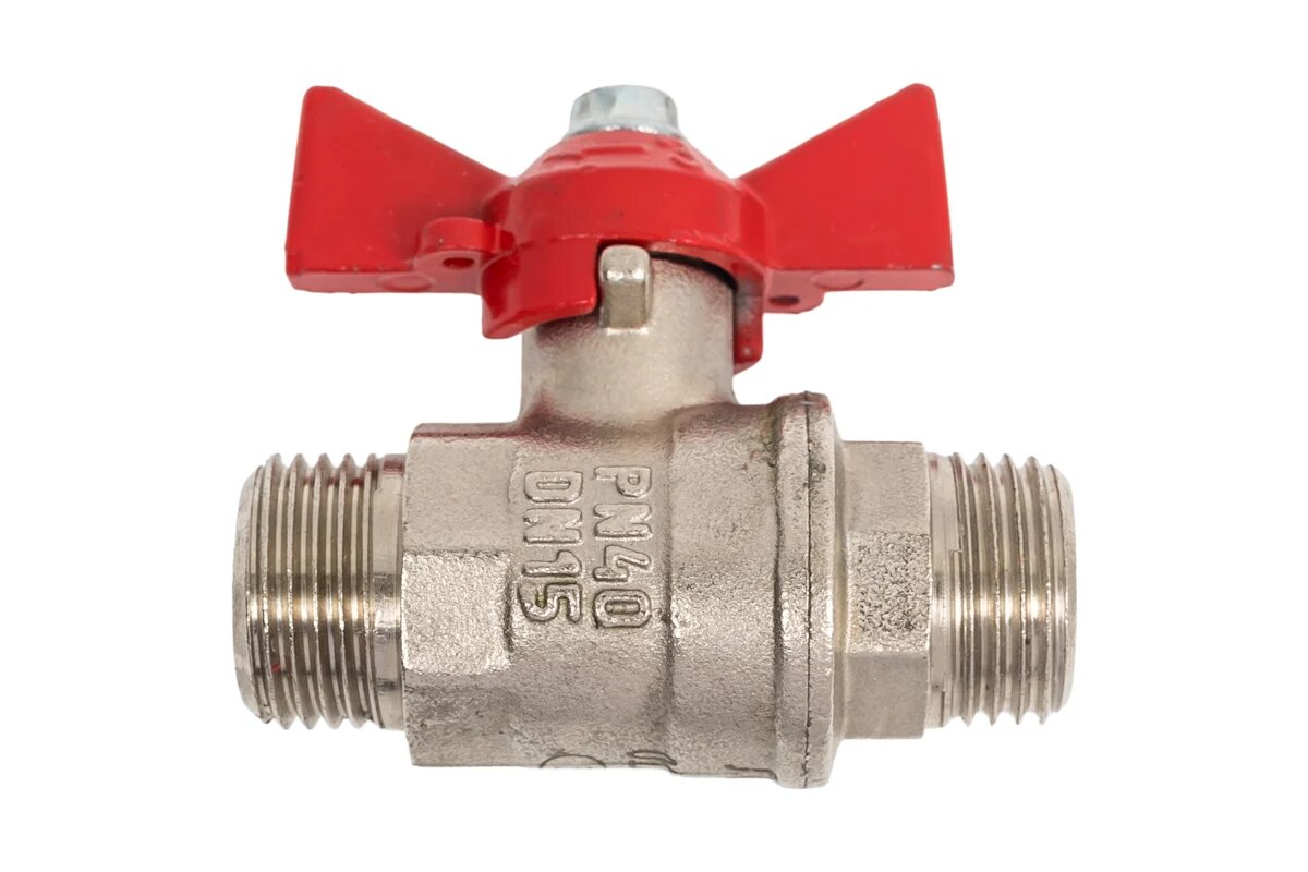 Valfex кран шаровой 3/4НР/НР латунный никелированный с ручкой-бабочкой бирка для воды