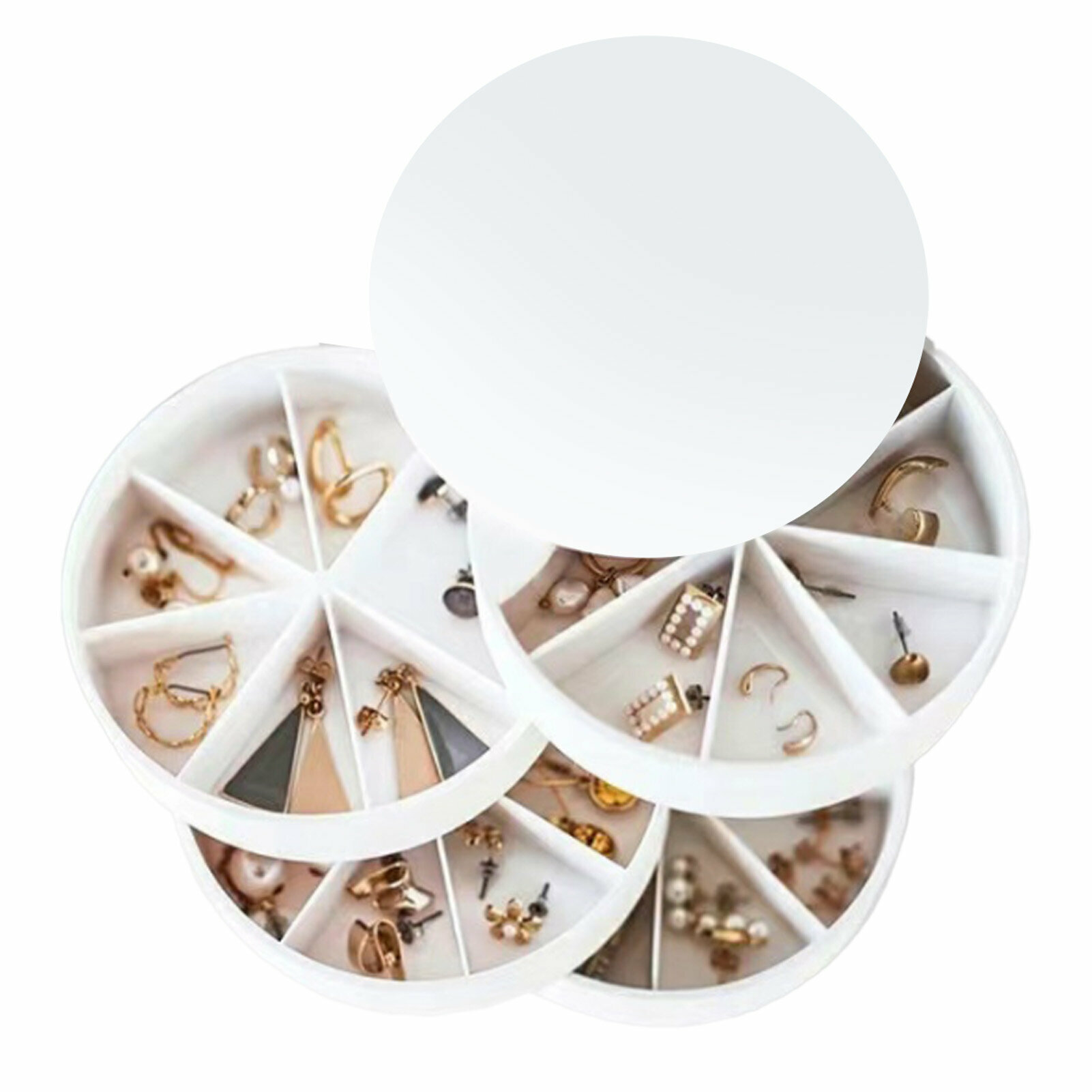Белый органайзер для ювелирных изделий большой емкости, пылезащитный бархатный многослойный ящик для хранения ожерелья, сережек и колец, держатель с бархатной подкладкой и крышкой