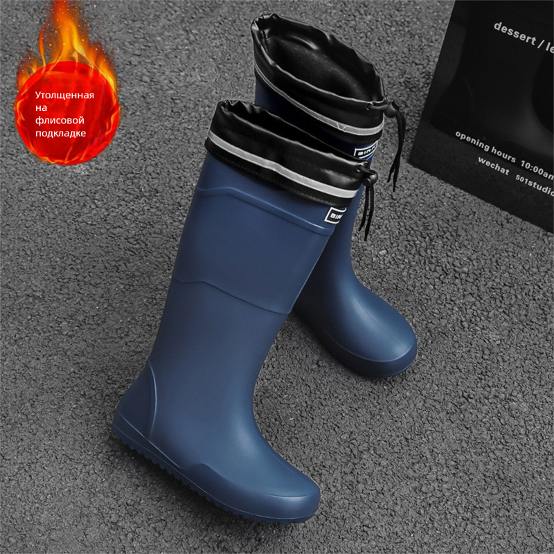 Полусапожки резиновые сапоги мужские новые весенне-летние водонепроницаемые, нескользящие, износостойкие водонепроницаемые туфли плюс бархат для работы, рыбалки, автомойки, кухни, резиновые туфлиРазмер обуви. EU:41