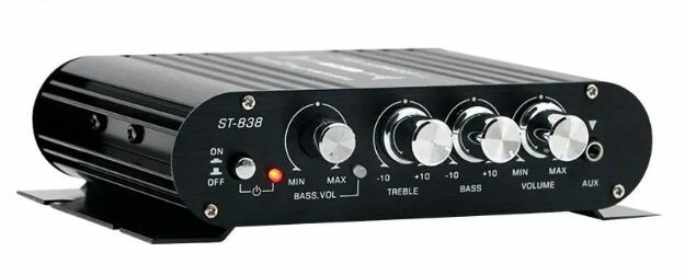 Эксклюзивный автомобильный HIFIсабвуфер ST838 черного цвета, 2.1канальный усилитель звука с адаптером US Plug и поддержкой MP3