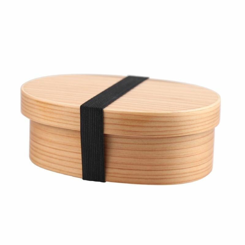 Изолированный ланч-бокс, однослойный деревянный контейнер для еды, простой в использовании, прочный Бенто, чистый подарок