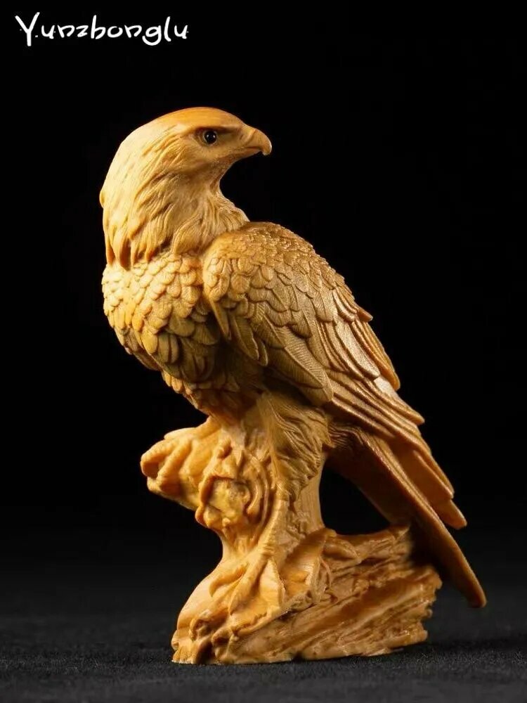 Статуя орла, Натуральная древесина, Самшит, Резьба по дереву, Ручная резьба, Произведение искусства