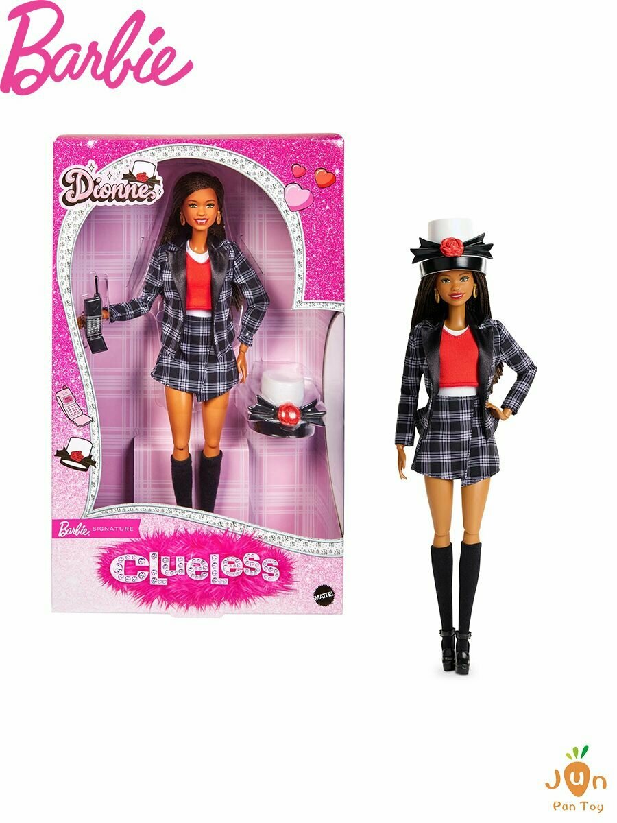 Mattel Barbie Signature Clueless Dionne JBJ47 / игрушки для девочек с кукла барби в черно-белых клетчатых костюмах и цилиндрах, подходящие для детей от 4 лет и старше