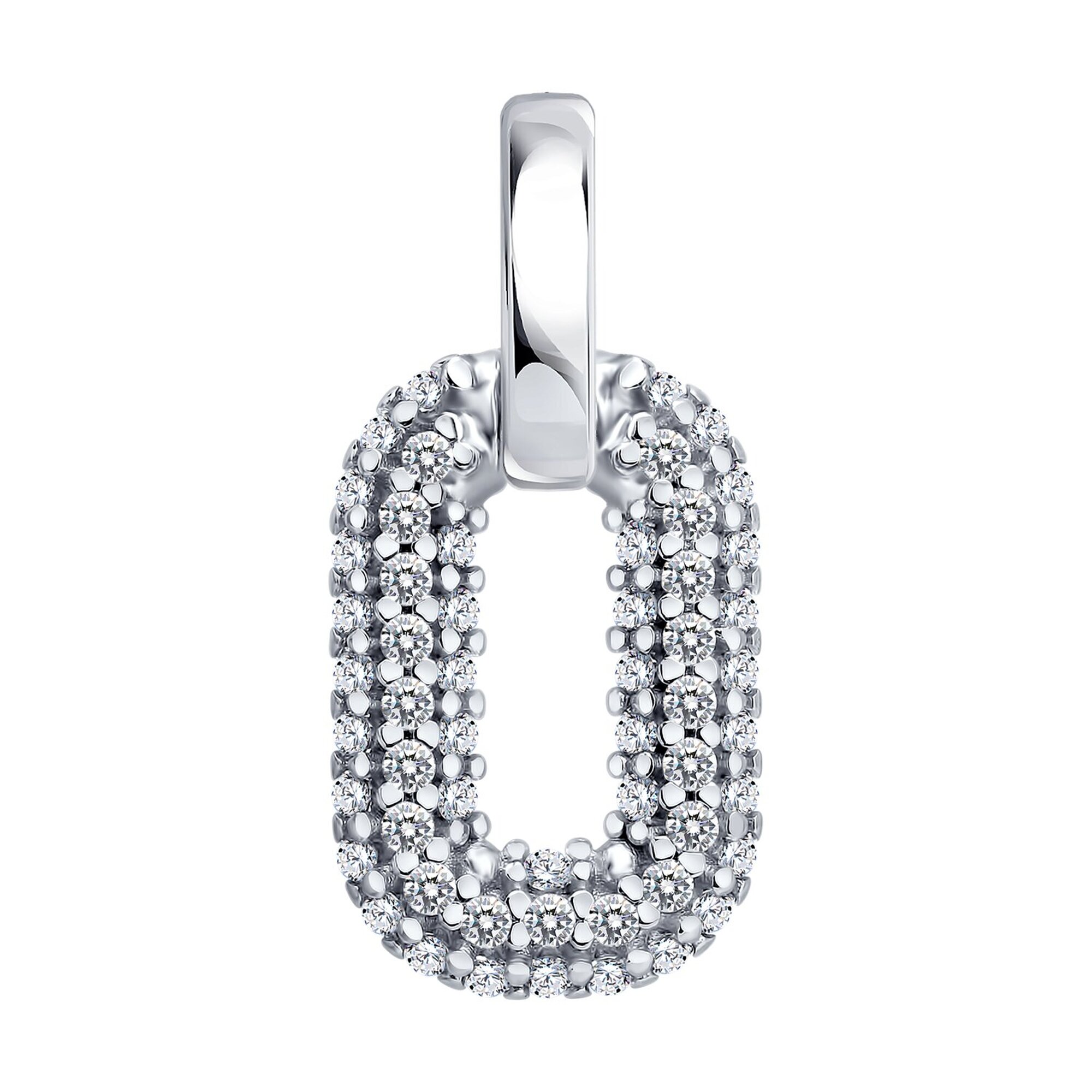 Подвеска, серебро, 925 проба, родирование, фианит