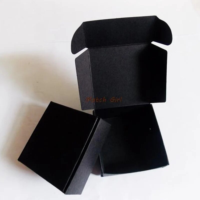 Черные картонные коробки 6.5x6.5x3см (100шт)