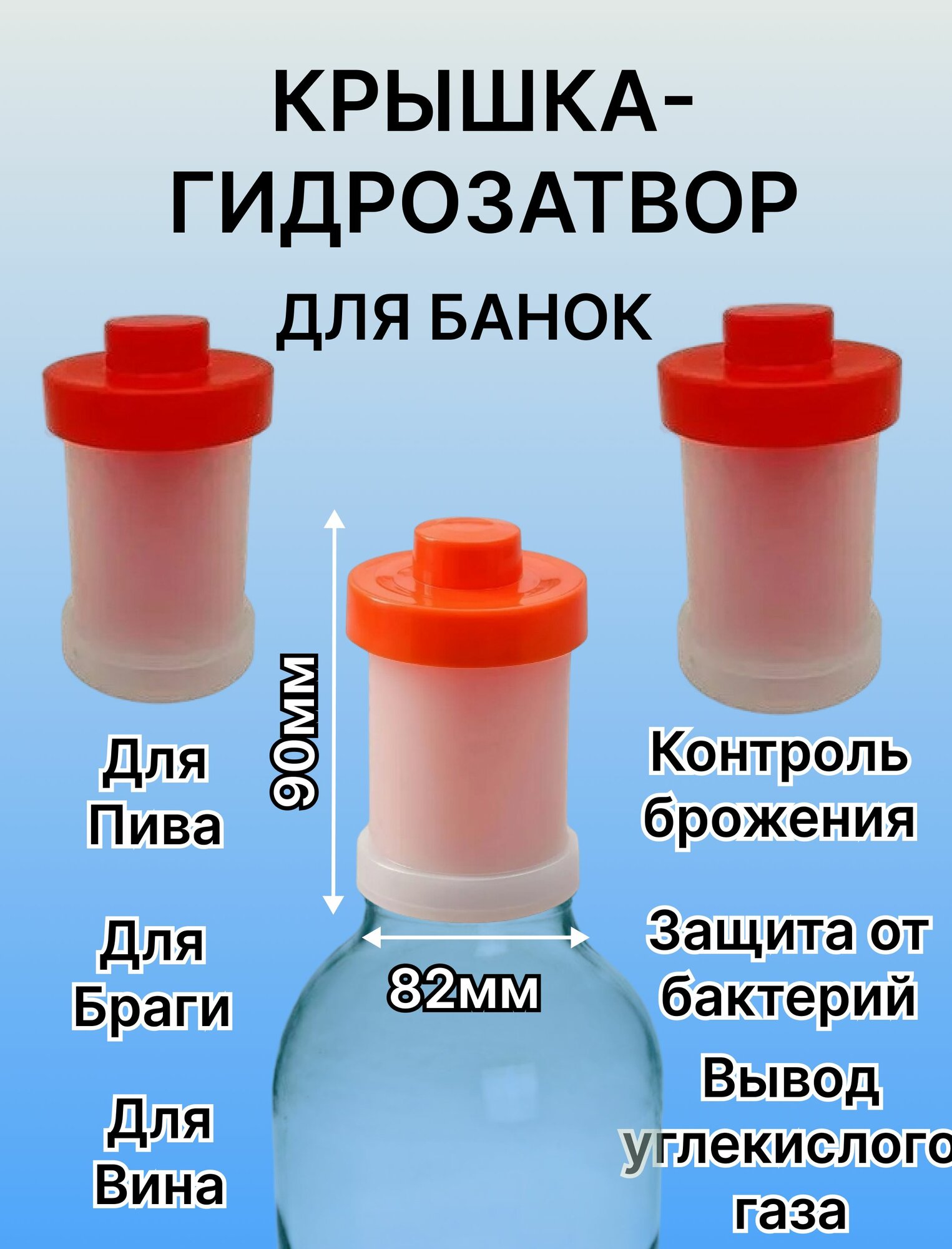 Крышка-гидрозатвор для банок 3л (1шт.)