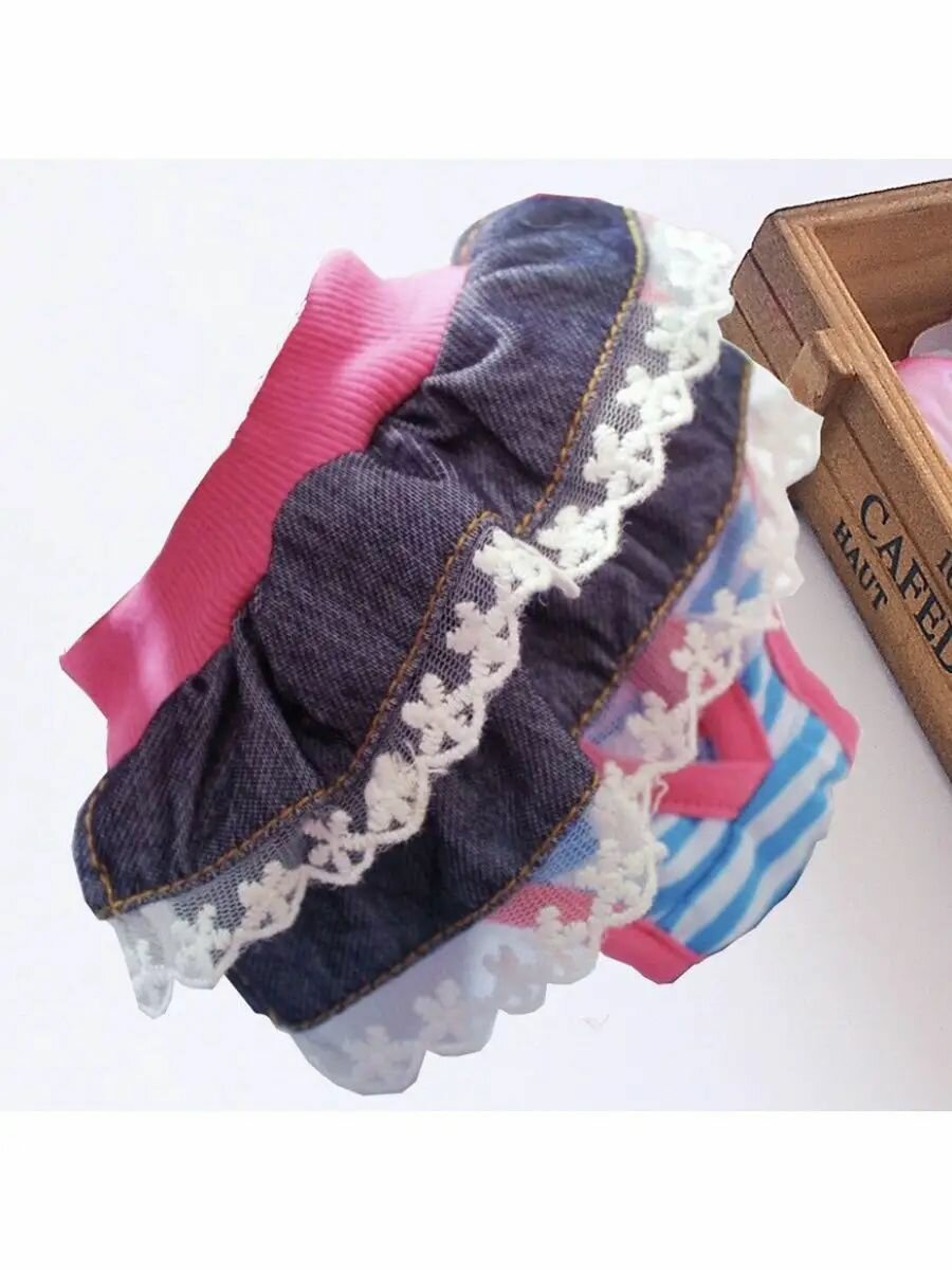 Многоразовые трусы для собак "Джинсовая юбочка", разм L