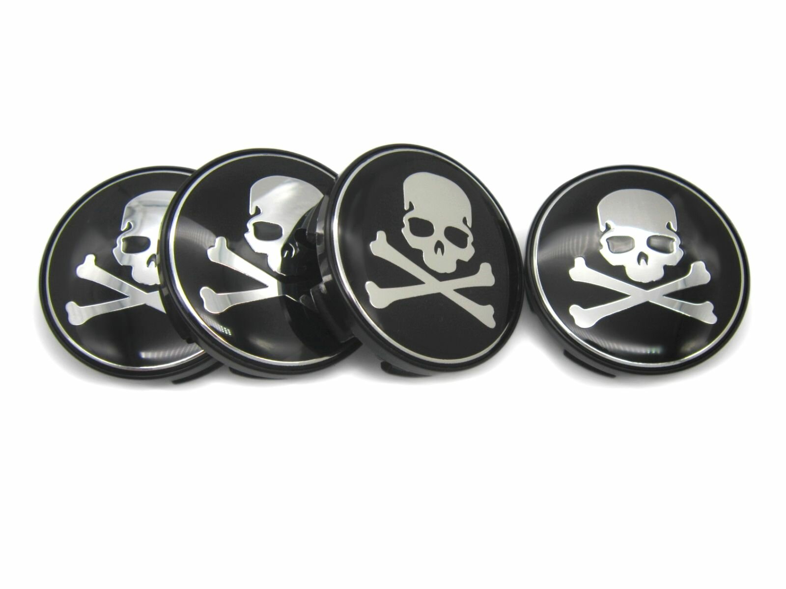 Колпачки, заглушки на литые диски СКАД Череп 56/51/12 мм, комплект 4 шт.