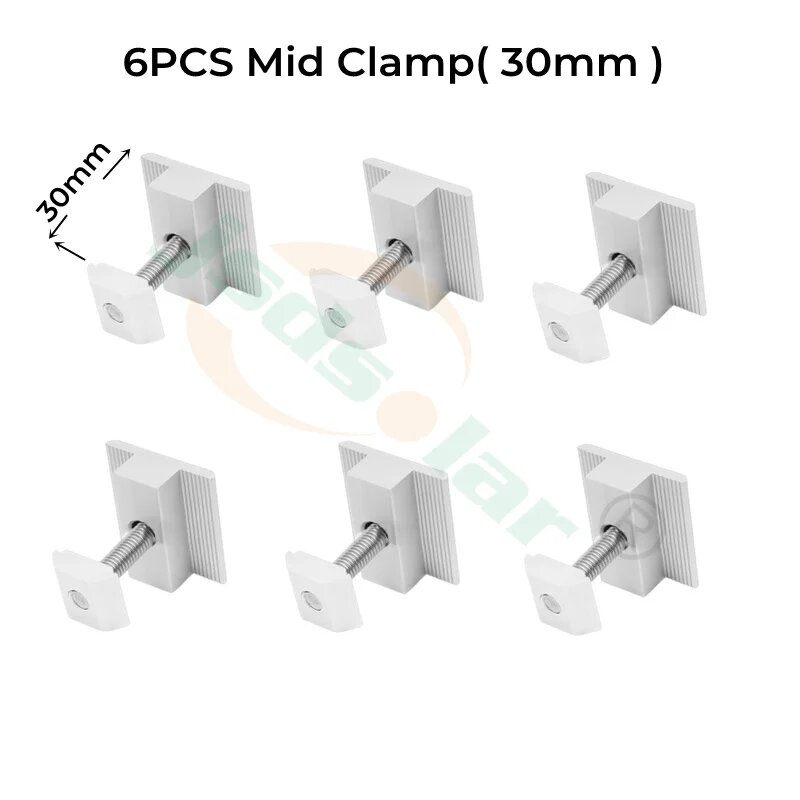 6PCS Mid Clamp 30mm для солнечных панелей