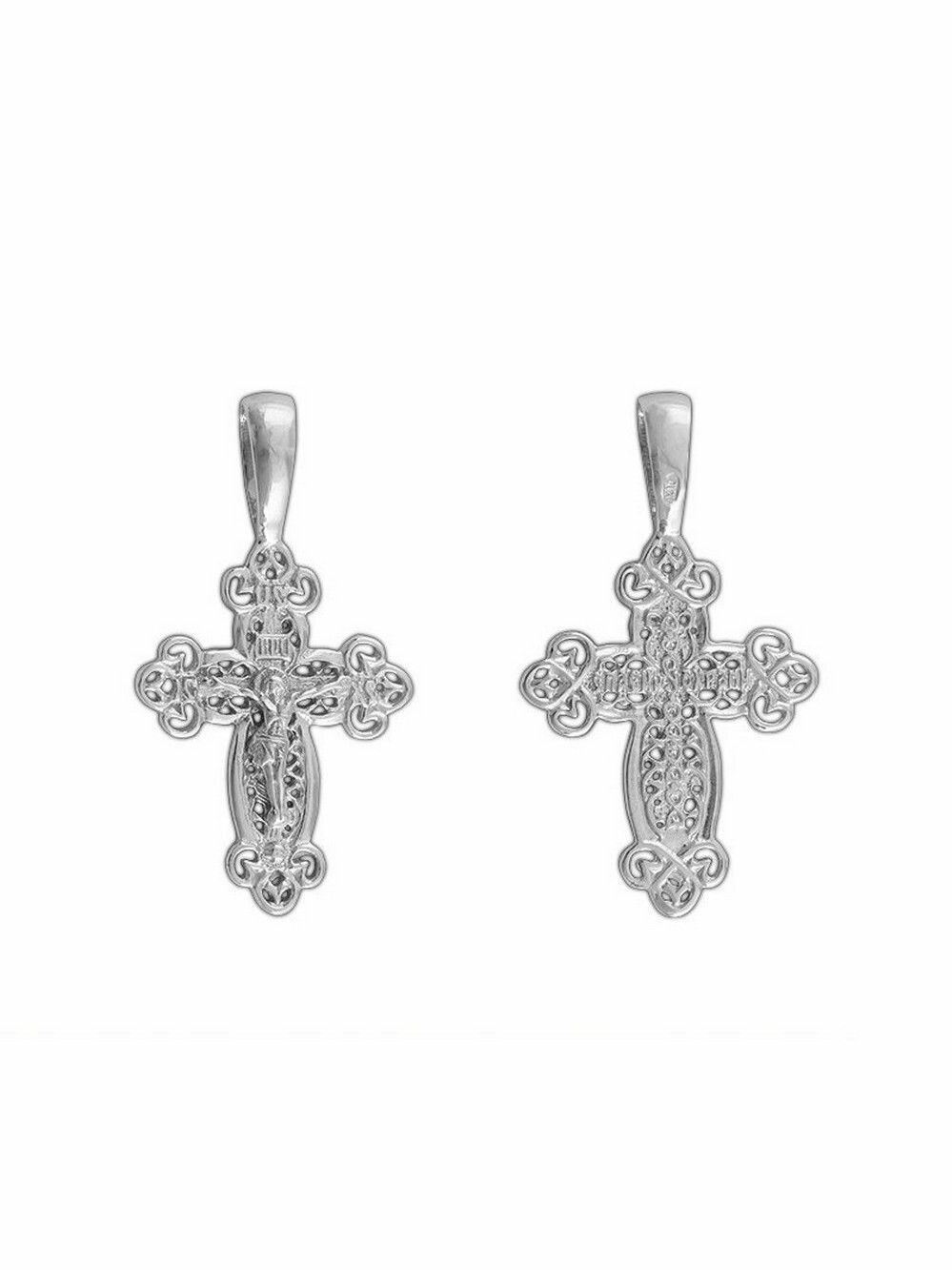 Крестик, серебро, 925 проба, родирование