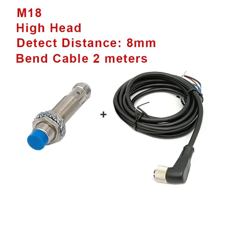 Индуктивный датчик приближения M18 NPN PNP NO, Distance 8mm, PNP