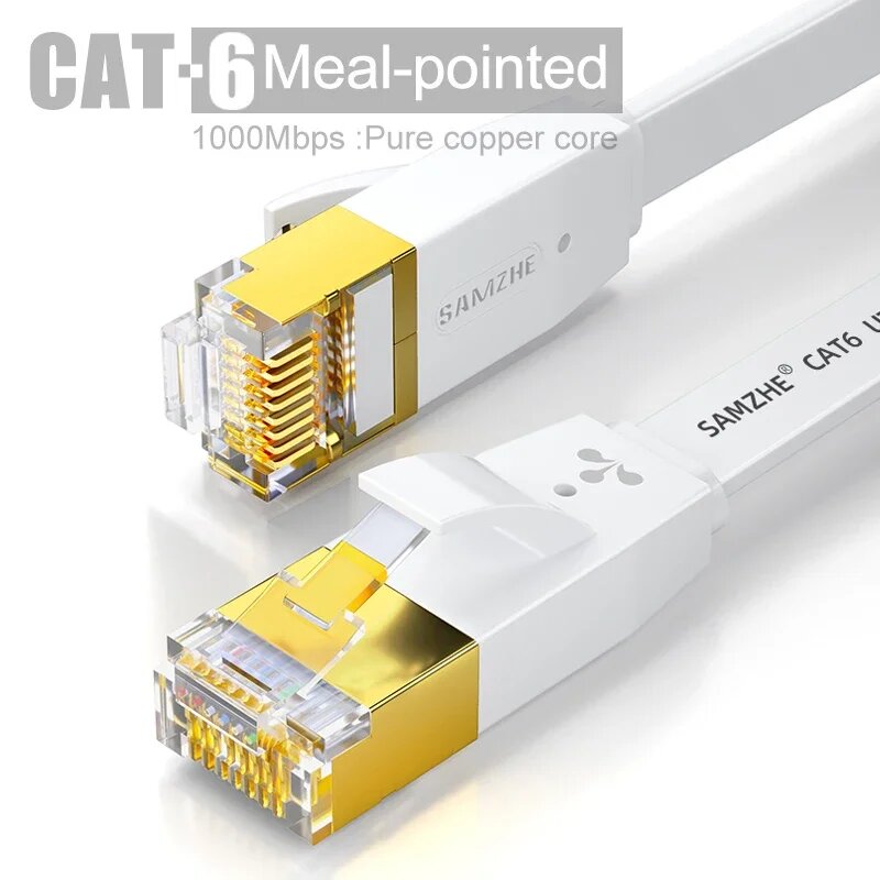 SAMZHE Кабель Ethernet CAT 6 CAT 6 White, 0.5M