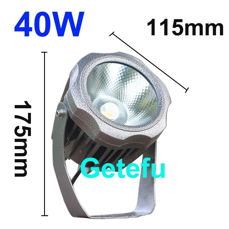 Светодиодный прожектор Getefu 40W, 115mm, Blue, 110V/220V
