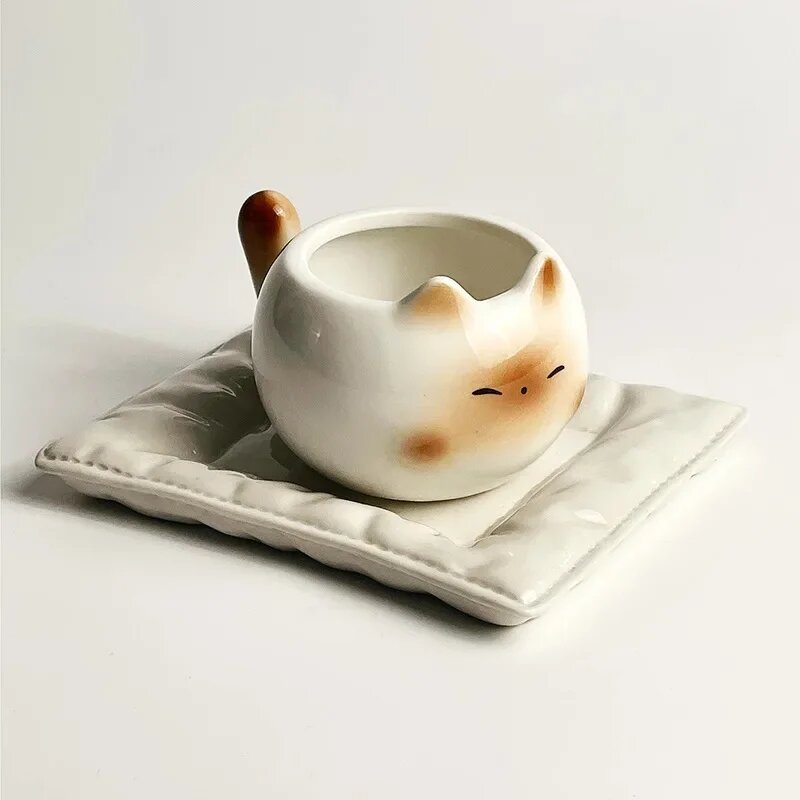 Кружка-кот Сиамская кошка, керамика, Color: Siamese smile mat
