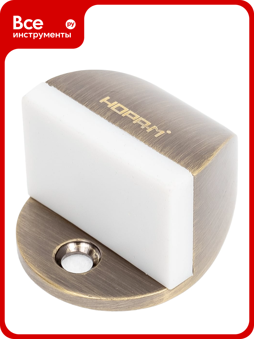 Дверной ограничитель нора-м 107 старая бронза 7264, для межкомнатных деревянных и пластиковых дверей