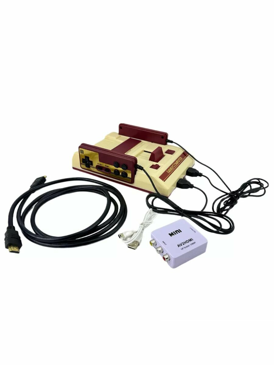 Игровая приставка для телевизора 8 bit, 2000 ретро игр, ретро консоль с играми, 2 джойстика, + HDMI кабель и конвертер