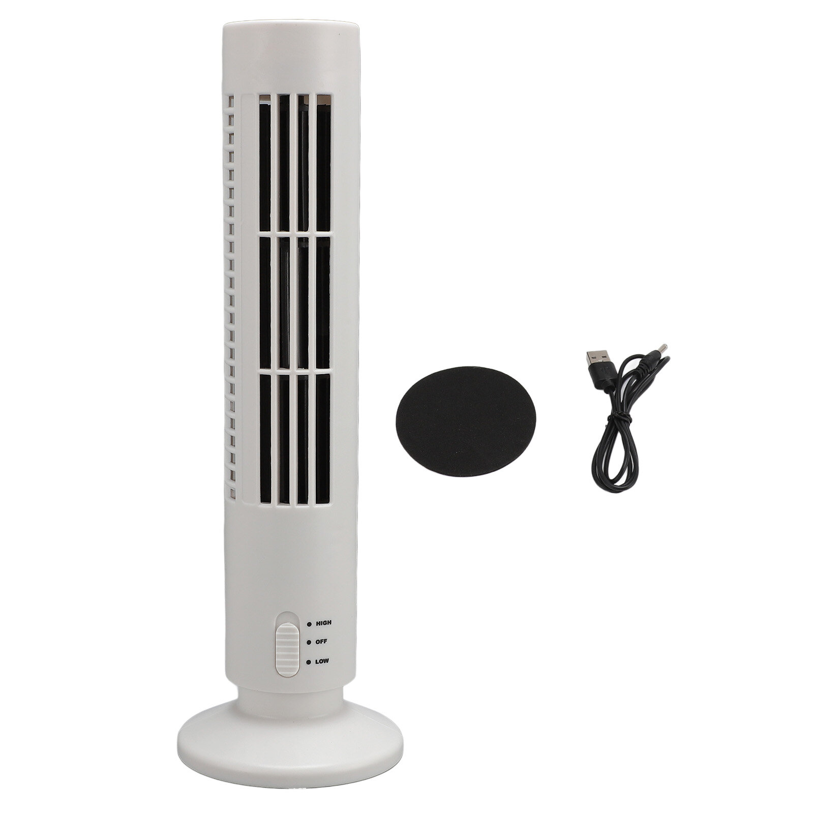 Охлаждающая башня вентилятор ABS USB без блюди тихий портативный настольный вентилятор с 2 скоростями для домашней спальни офис белый