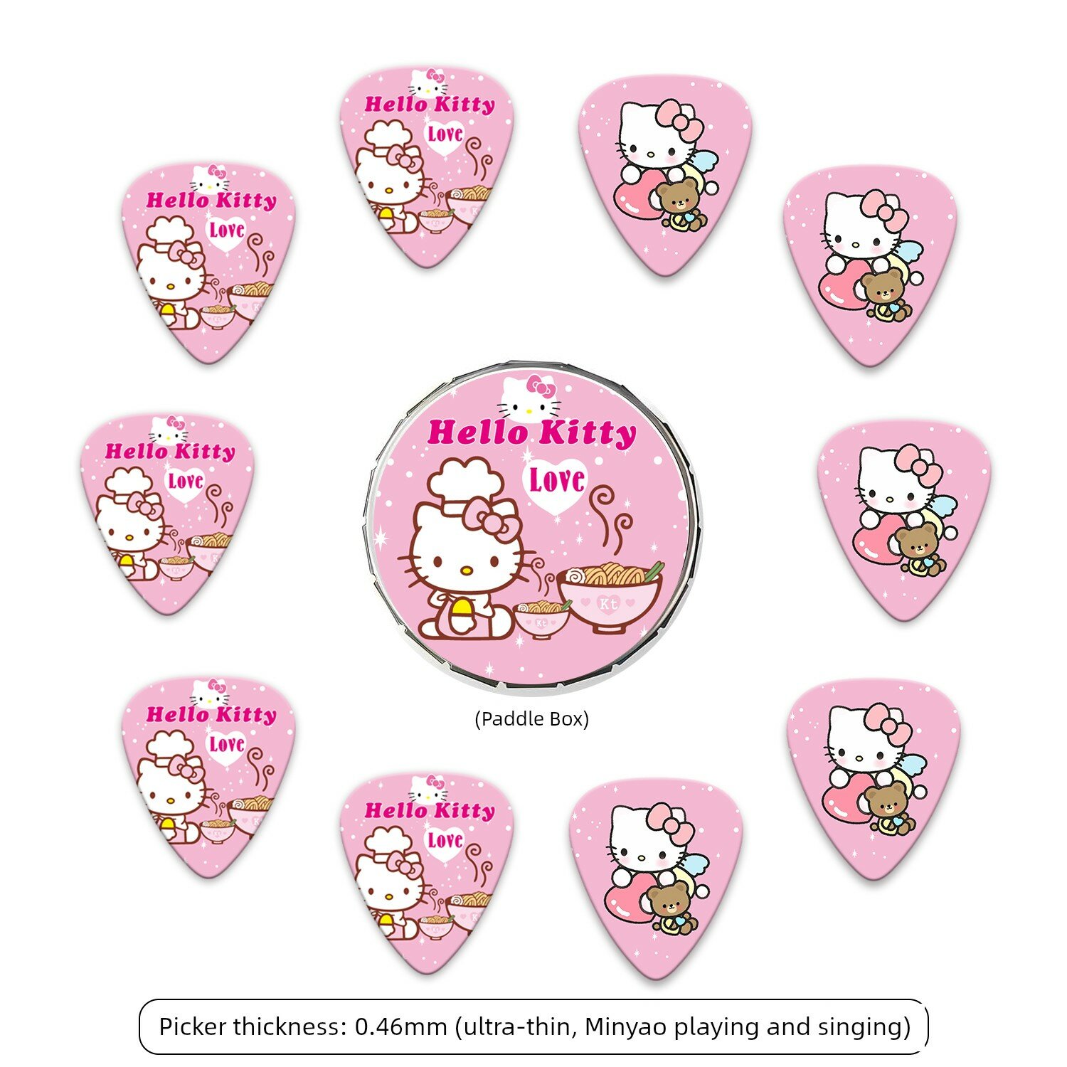 Коробка для медиаторов в виде мультяшного персонажа для фолк-гитары, акустической гитары и электрогитары, милый