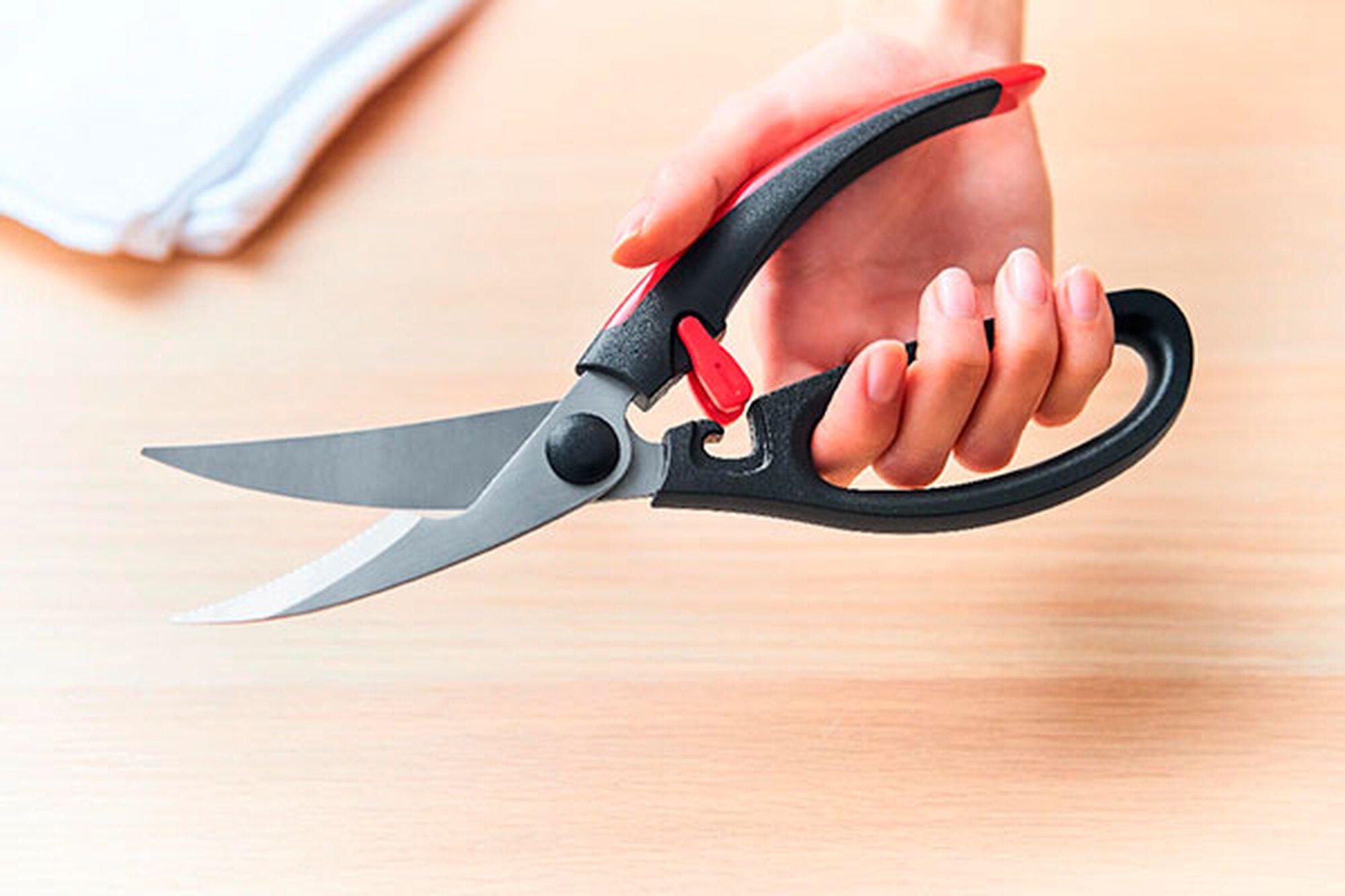 Ножницы Tupperware, для птицы и рыбы, нержавеющая сталь, пластик, черные/красные