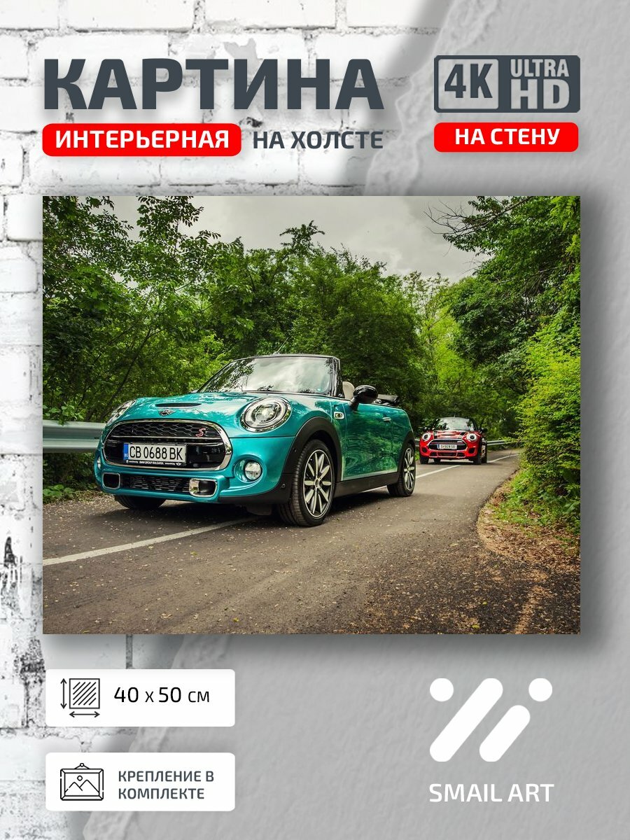 Картина на холсте интерьерная 40 на 50 на стену Асфальт Car для геймера авто дизайн декор
