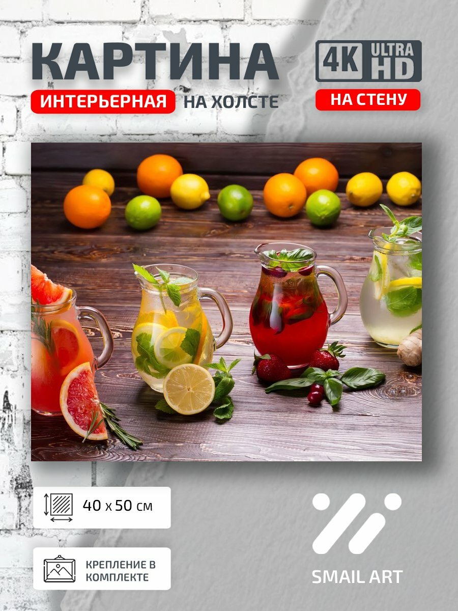 Картина на холсте интерьерная 40 на 50 на стену Натюрморт Food для кухни кулинария интерьер