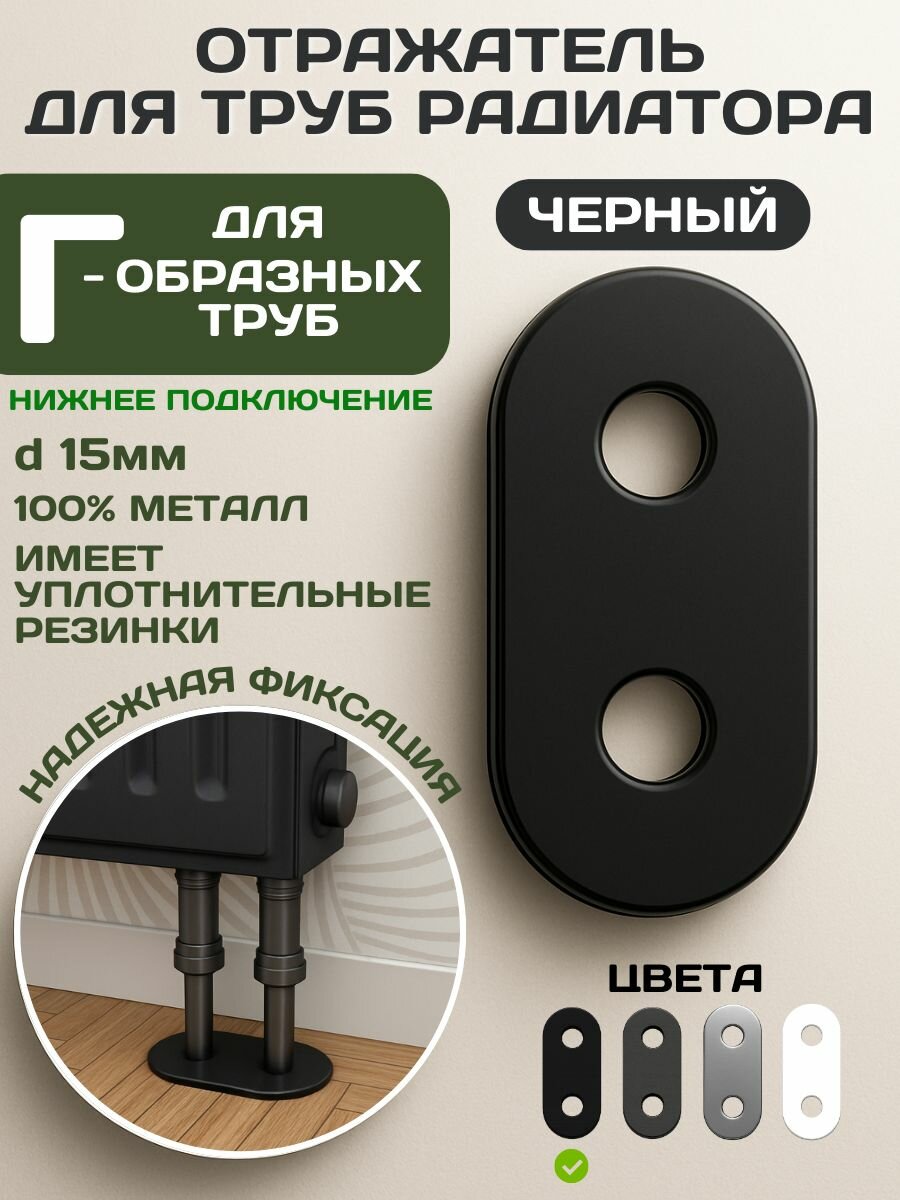 Отражатель декоративный ESSAN HIDDEN, для радиатора, металл, 50 мм