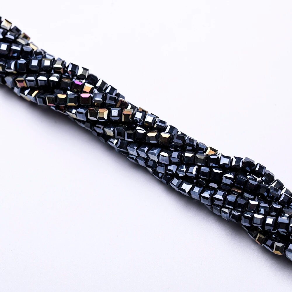 Квадратные стеклянные бусины Small Bridge 4 6 мм Черный, 4mm-95-100pcs, ZKFZ001-011