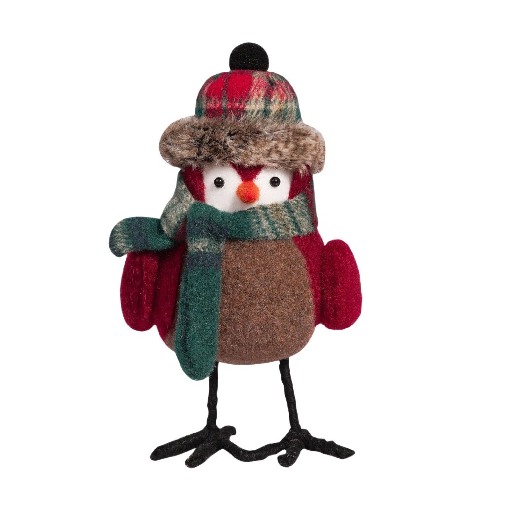 Настольные Украшения с Рождественскими Птицами, Фигурки Рождественских Птиц в Плюшевой Шляпе