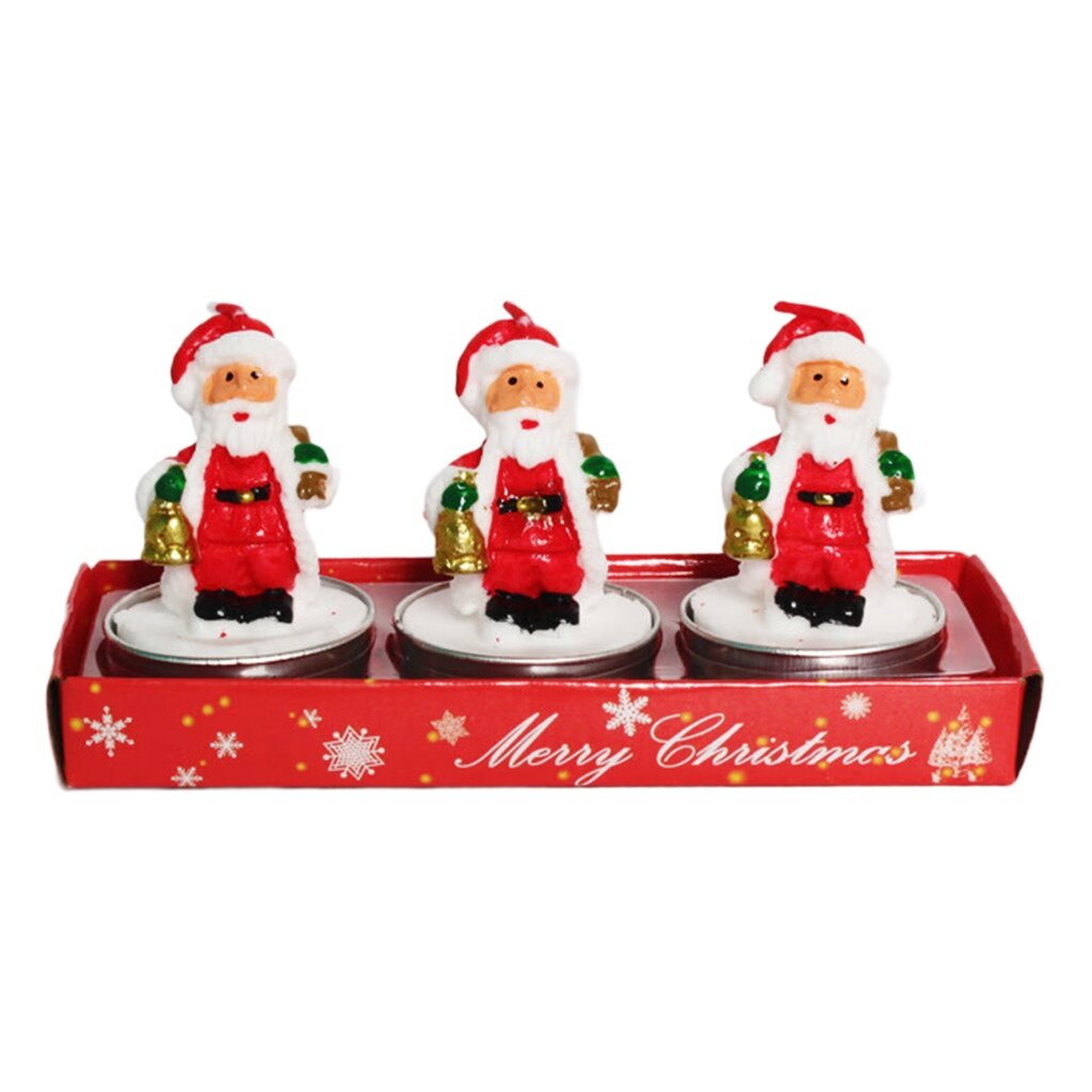 3 свечи ручной работы, изысканные свечи Санта-Клауса, свечи на рождественскую елку-колокольчики для пожилых людей