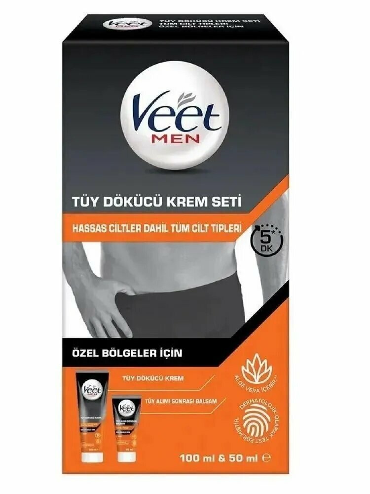 Veet Men Мужской крем для депиляции набор для особых зон 100 мл + 50 мл
